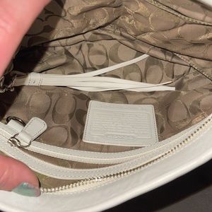 Coach | Bags | Coach Neutral White Leather Duffel Shoulder Bag | Poshmark